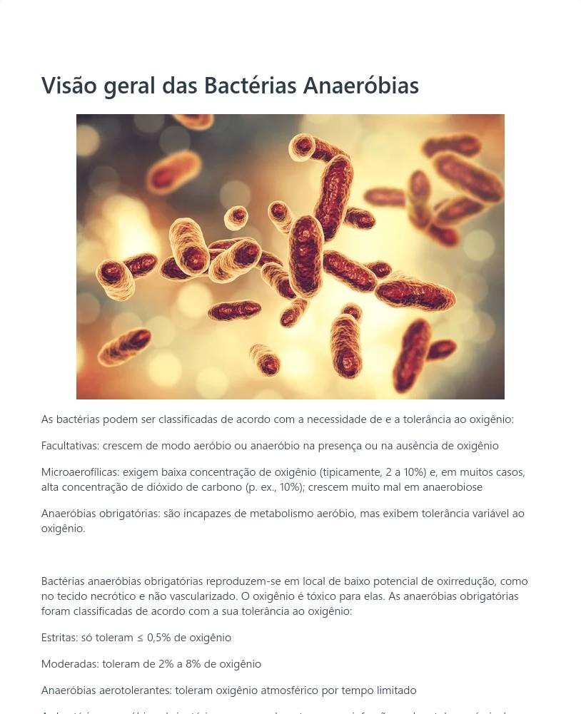 Exemplos De Bacterias Anaerobicas
